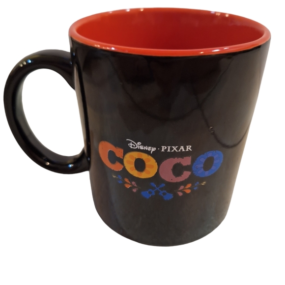 Disney | Dining | Disney Pixar Coco Black Coffee Mug Cup Red Inside ...